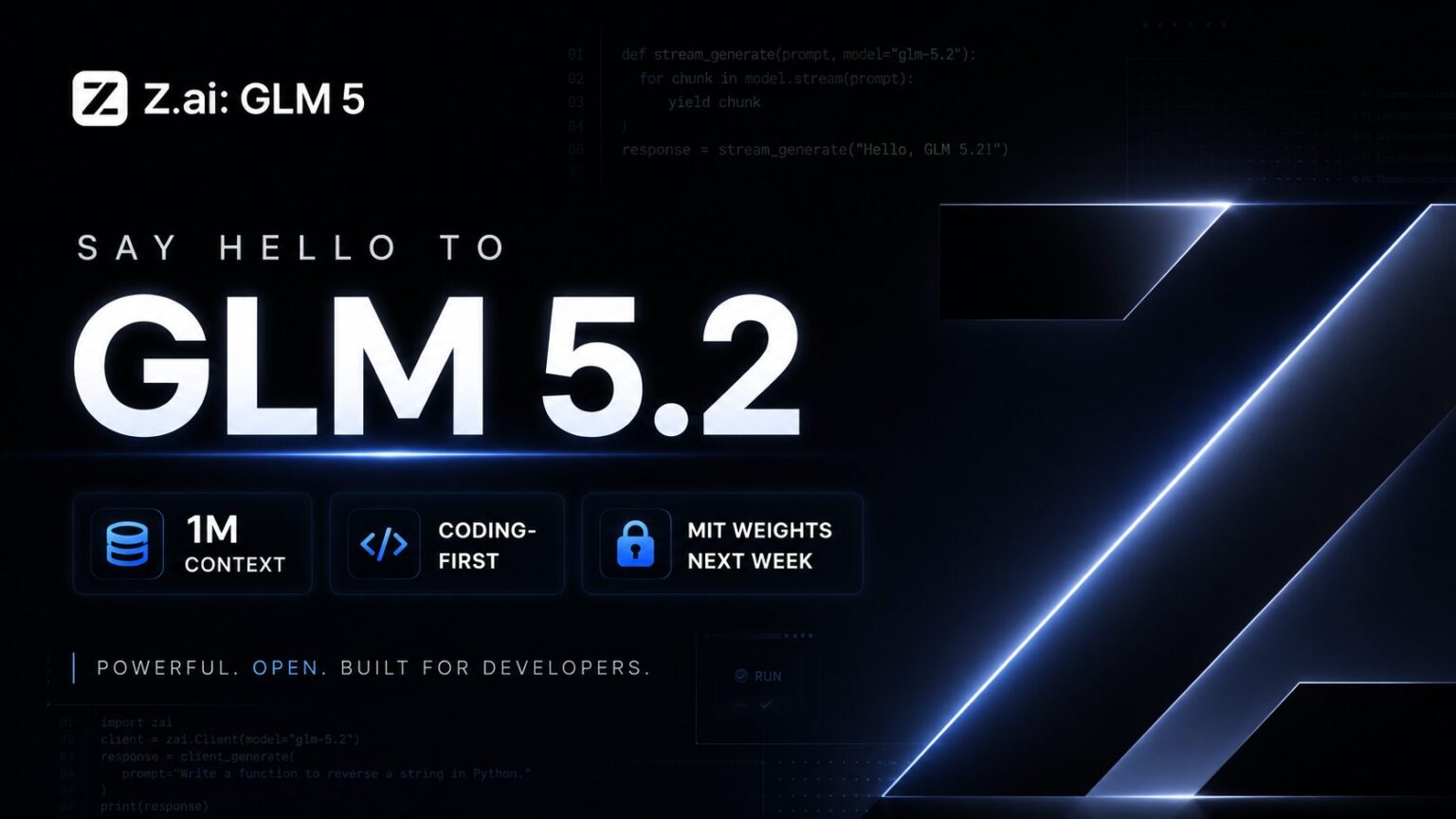 GLM 5.2 Released: 1M Context, Coding-First, MIT Weights Next Week