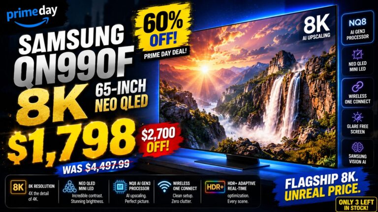 Samsung QN990F 65-Inch 8K TV Drops to $1,798 on Amazon for Prime Day ...